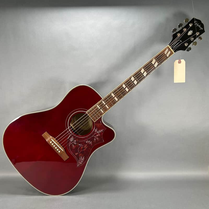 Epiphone Hummingbird Pro EC Electric/Acoustic Guitar W/ Case | Reverb