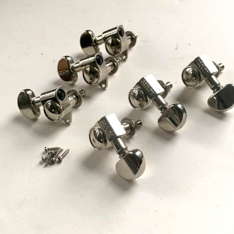3x3 Vintage Grover Gibson 6 Tuners Kidney Buttons Electric | Reverb UK