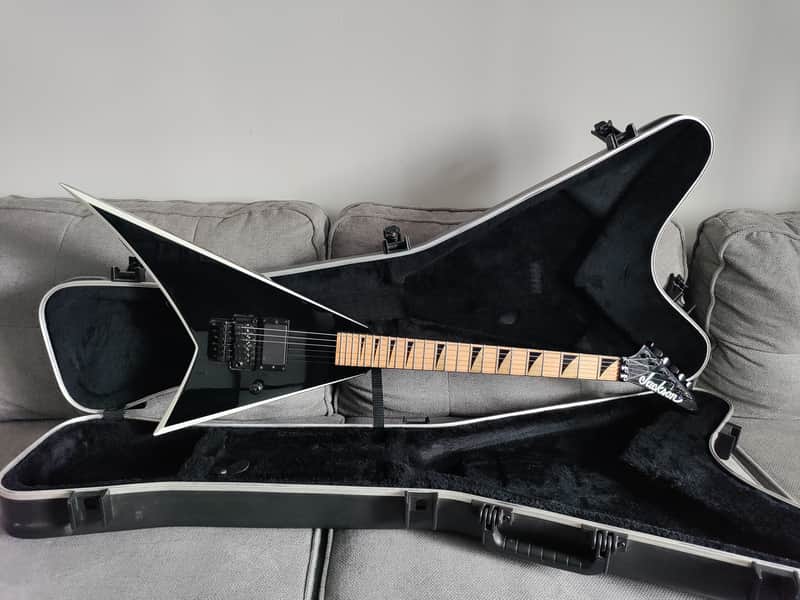 2008 Jackson MG Series RR24M Black with Snow White Bevels | Reverb
