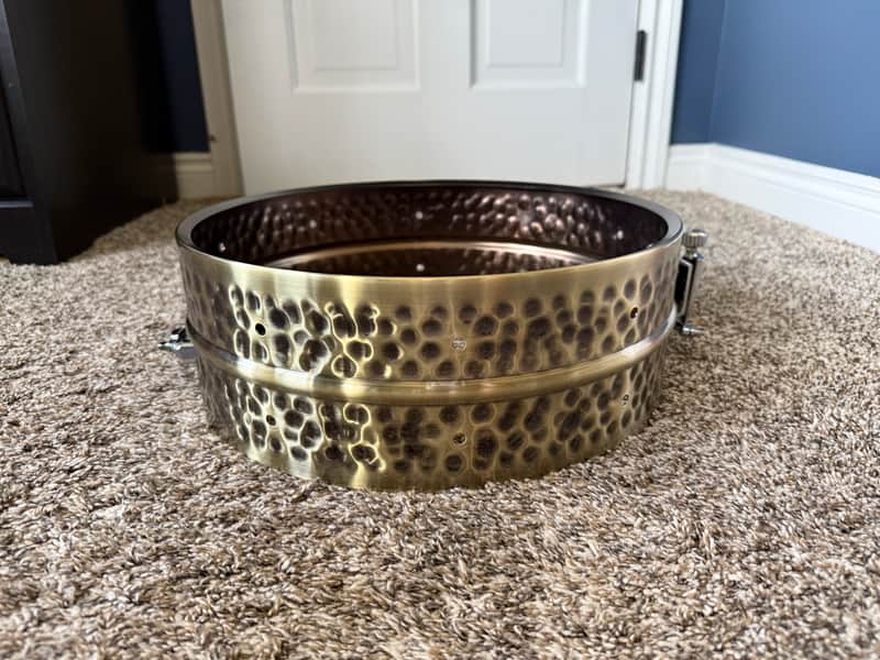 Worldmax 5x14 Hammered Brass Snare Shell, 10 lug, pre-drilled | Reverb