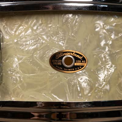 1960s Slingerland 5x14 White Marine Pearl Deluxe Student | Reverb
