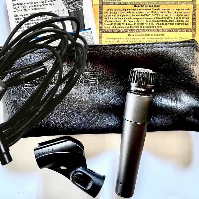 Shure SM57 Cardioid Dynamic Microphone with Clip and Extras | Reverb