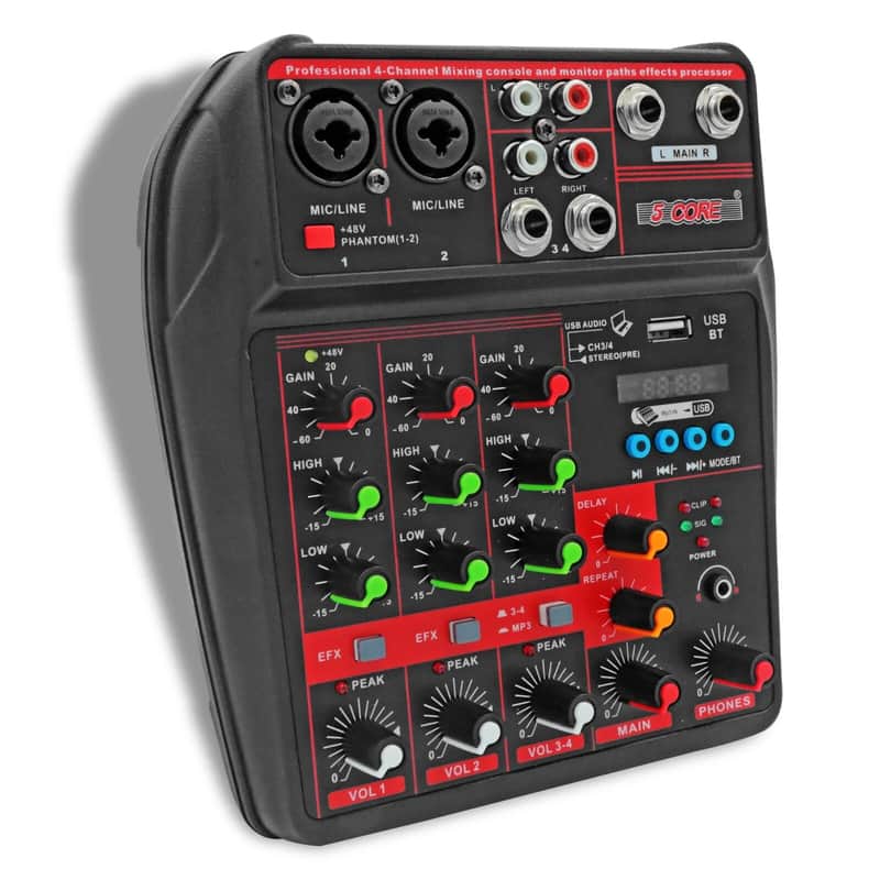 5Core Audio Mixer 4 Channel DJ Soundboard USB Interface | Reverb