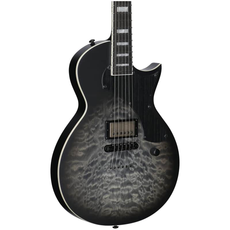 ESP LTD Deluxe EC-01FT Electric Guitar, Charcoal Burst Satin | Reverb