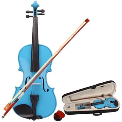 Ozici 4/4 Acoustic Violin Case Bow Rosin - Blue | Reverb