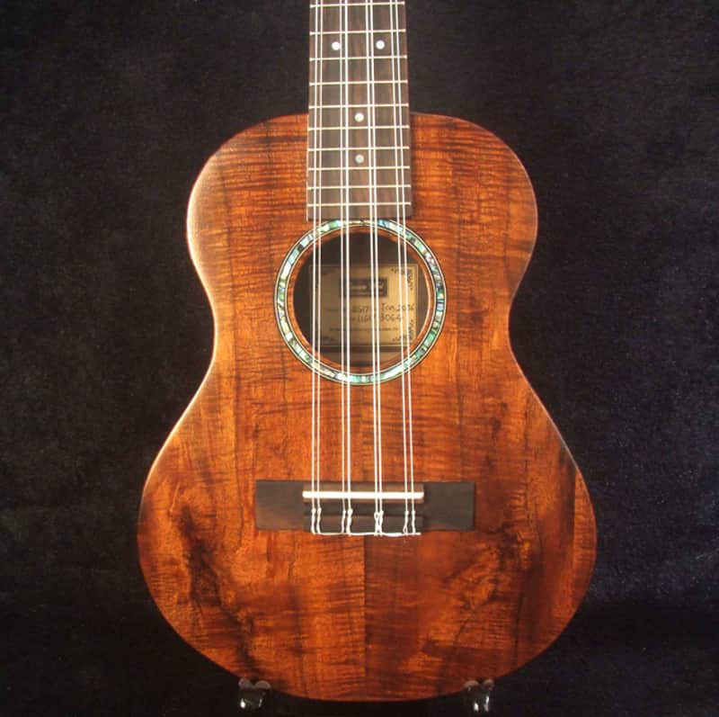 Handmade 8 String Tenor Ukulele, Solid Curly Hawaiian Koa, | Reverb