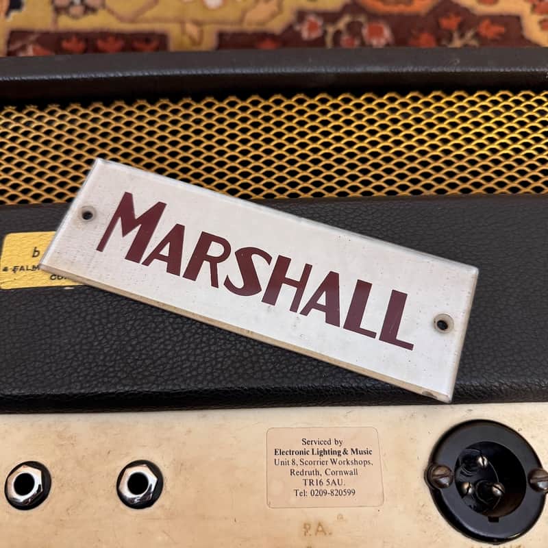Vintage 1964 Marshall Maroon Silver Block Logo | Reverb Australia