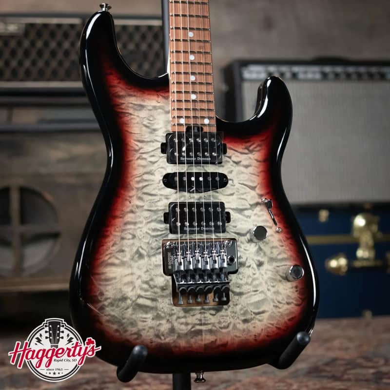 Charvel MJ San Dimas Style 1 HSH FR PF QM - Midnight Glow | Reverb