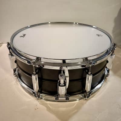 Pearl EKS1455 Genuine Steel Shell snare drum- Black Matte | Reverb