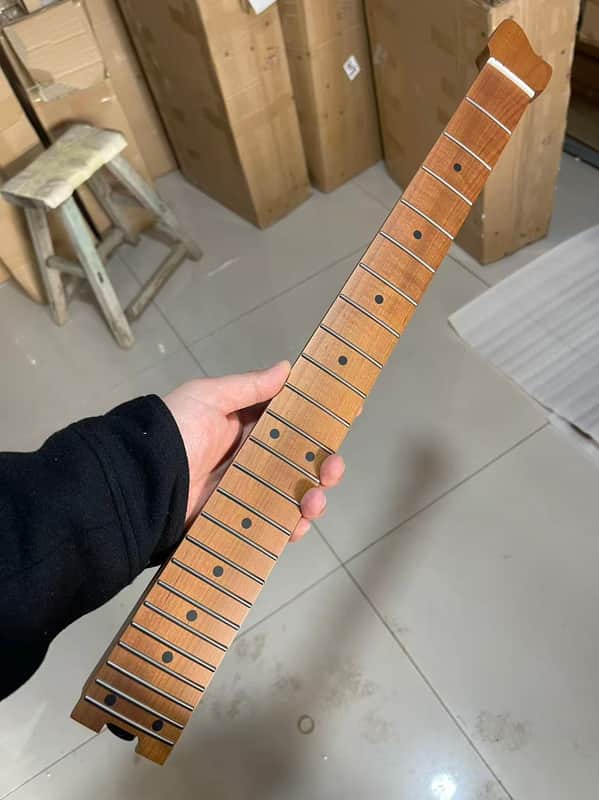 24 frets Headless electric guitar neck Roasted maple Wheel | Reverb