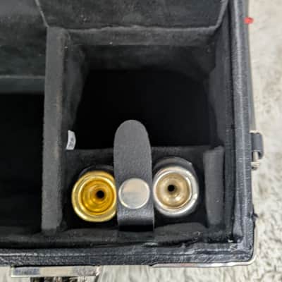 Bach Soloist Silver plated trumpet with Gold keys in the case | Reverb