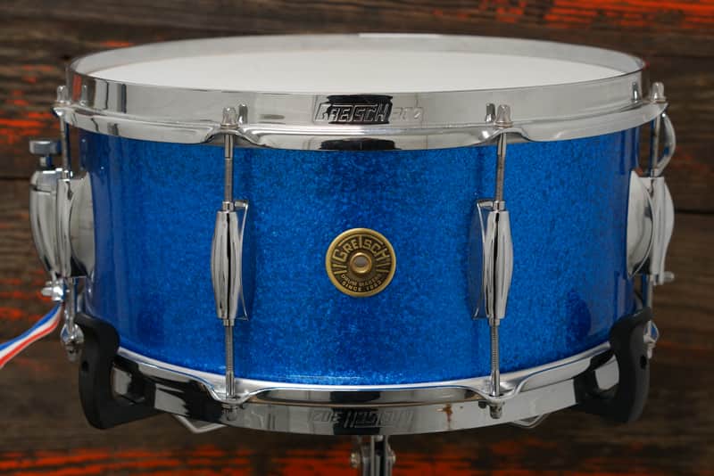 Gretsch 6.5x14" Broadkaster Snare Drum - Blue Sparkle | Reverb