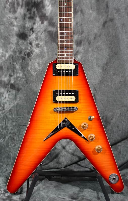 Dean V 79 Reissue Flametop Flying V 2021 Cherry Sunburst w | Reverb
