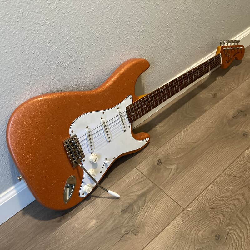Copcetic Customs Vibecaster Strat - Sparkle Orange - Obsidian | Reverb