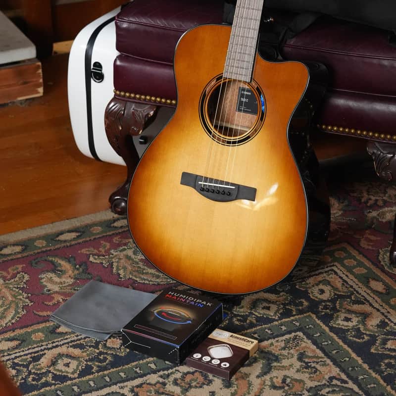 Yamaha TAS1 C Sitka/Mahogany Sand Burst Transacoustic Concert | Reverb