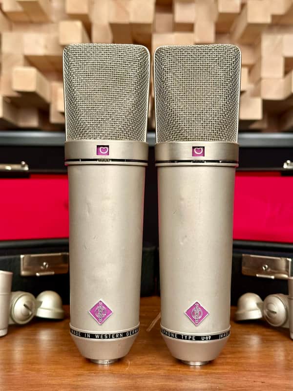 Vintage Neumann U87 Condenser Microphone Stereo Pair! Two SN | Reverb