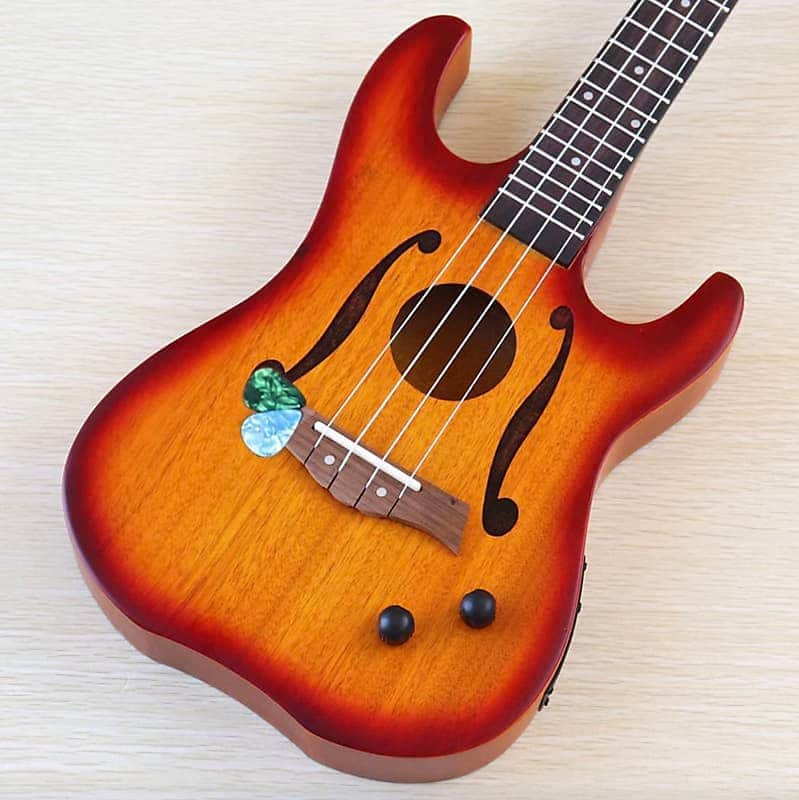 Custom 26 Inch Electric Ukulele Guitar, Laminated Okoume Wood | Reverb
