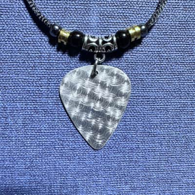 Jeff Hanneman Tribute aluminum guitar pick necklace | Reverb