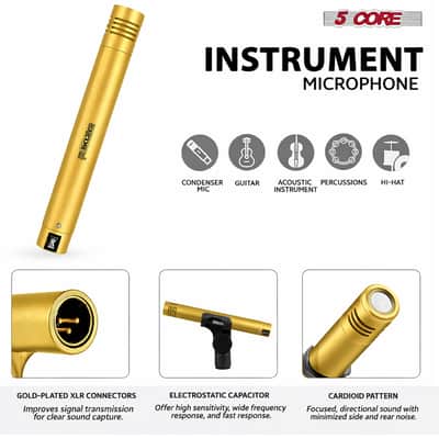 5 Core 9 Piece Drum Microphone Set w Kick Bass, Tom/Snare and | Reverb