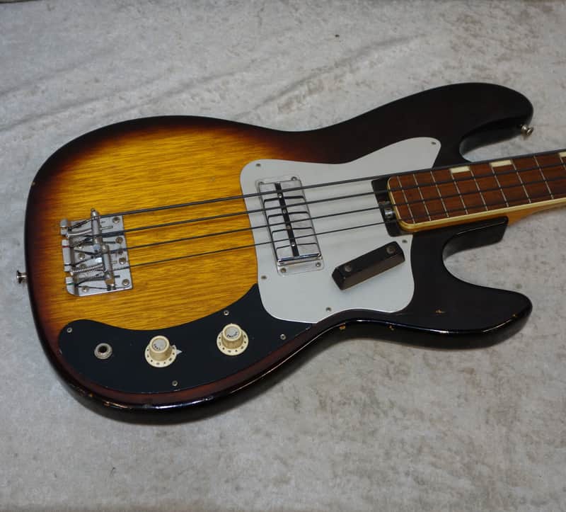 Vintage 1960's Kent bass guitar in sunburst finish (deep | Reverb