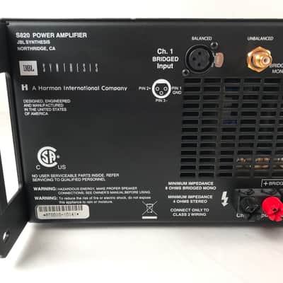 JBL SYNTHESIS S820 Stereo Audio Amplifier, Balanced | Reverb Australia