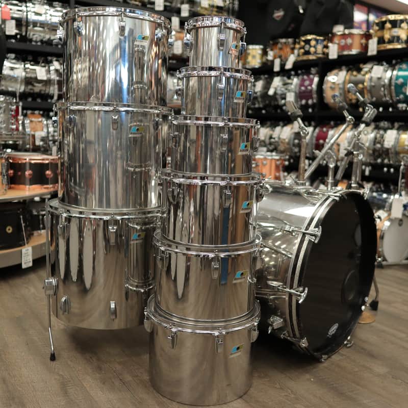 70s Ludwig Stainless Steel Octoplus 10-PC Shell Pack | Reverb