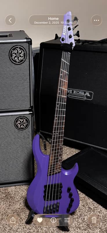 Kiesel A2 Multiscale 5 String Bass - Purple Ash | Reverb