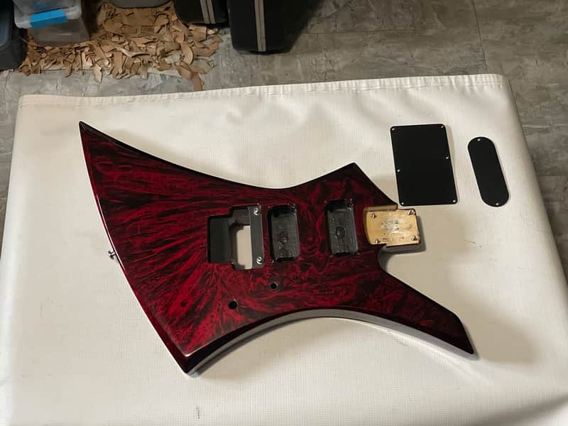 2000's Japan Jackson Kelly KE3 Crimson Swirl Guitar Body | Reverb