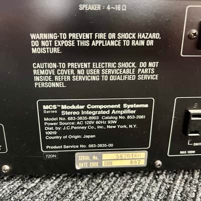 Modular Component Systems MCS 3835 Stereo Integrated | Reverb