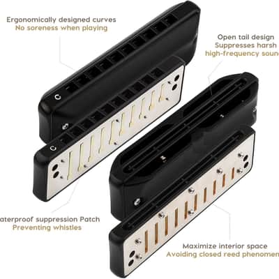 C Harmonica Key of C 10 Holes 20 Tones Harps for Adults Kids | Reverb