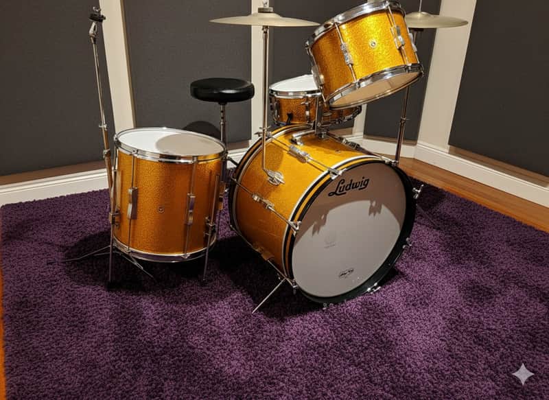 1965 Ludwig Club Date Outfit - Gold Sparkle - Museum Grade/ | Reverb