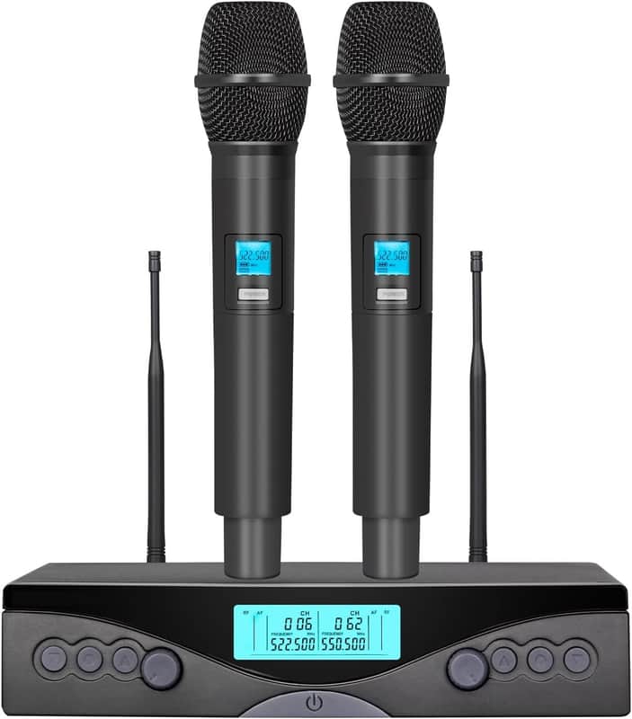 Wireless Microphone System, Professional UHF Dual Channel | Reverb