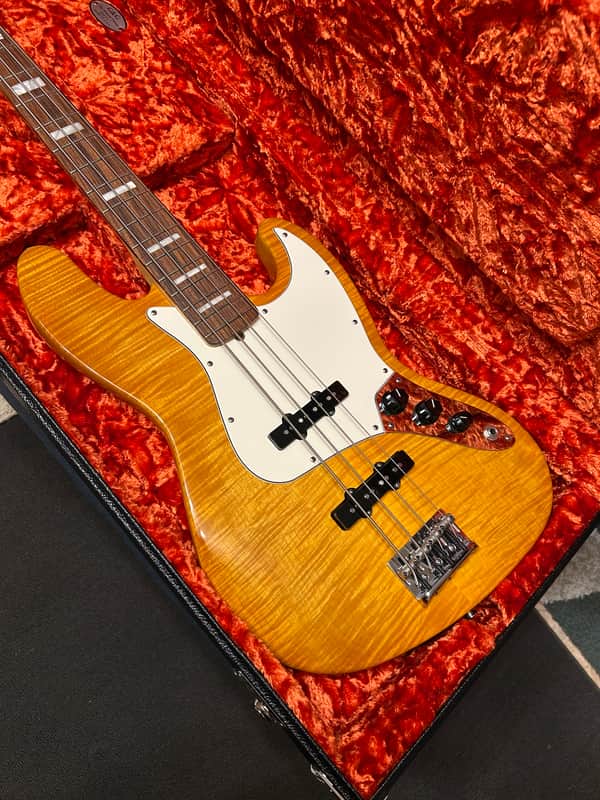 Fender Jazz Bass Select Series 2012 - Amber bust Flamed maple | Reverb
