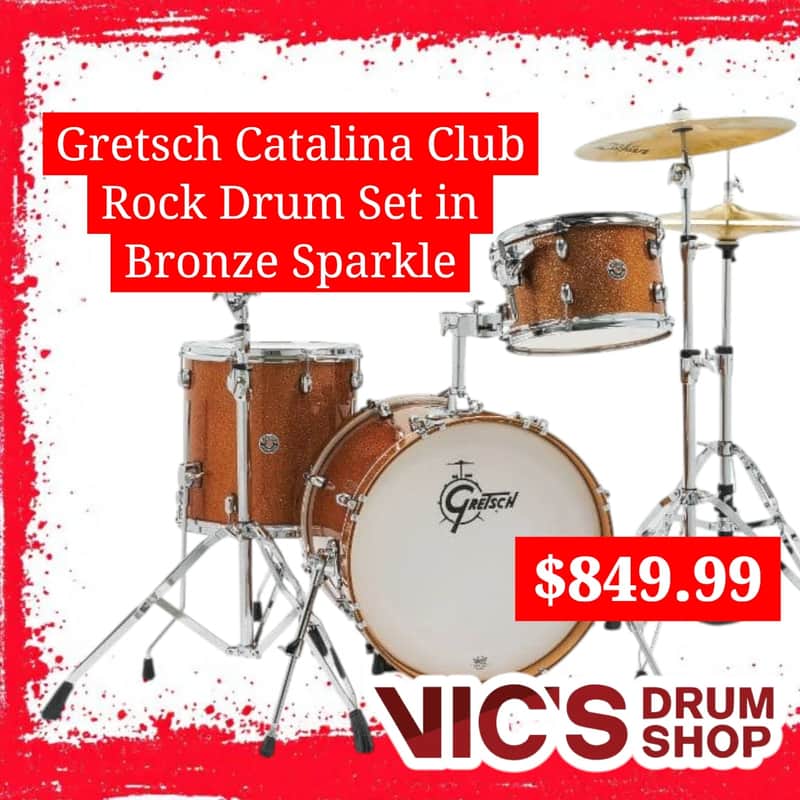 Gretsch Catalina Club Rock Shell Pack 9x13 16x16 14x24 Bronze | Reverb