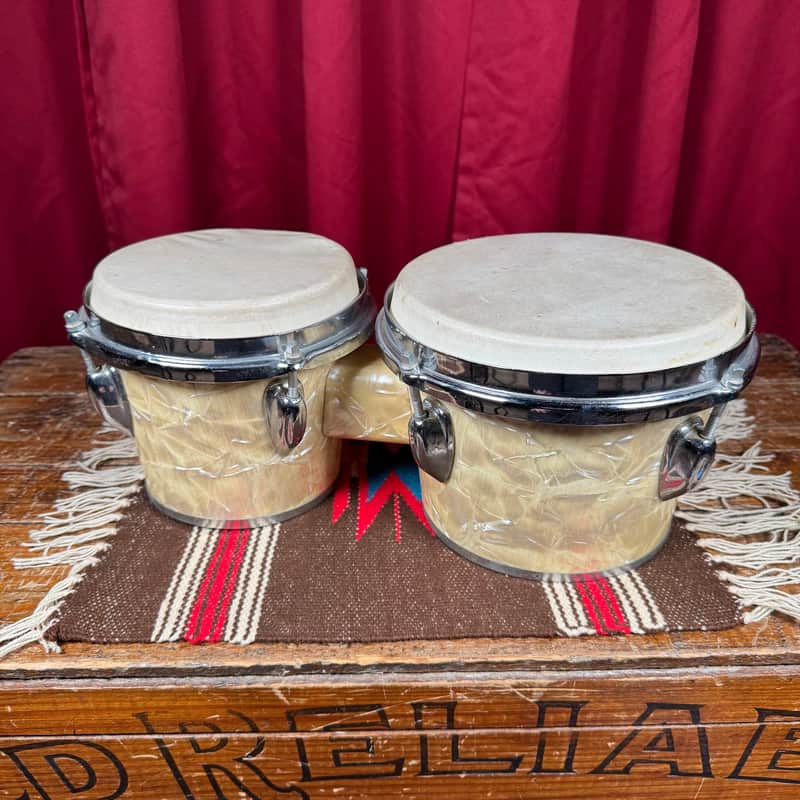 Vintage MIJ Bongos White Marine Pearl Made In Japan | Reverb