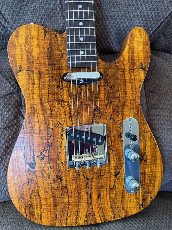 Custom Telecaster style with Flamed Spalted Maple top & | Reverb