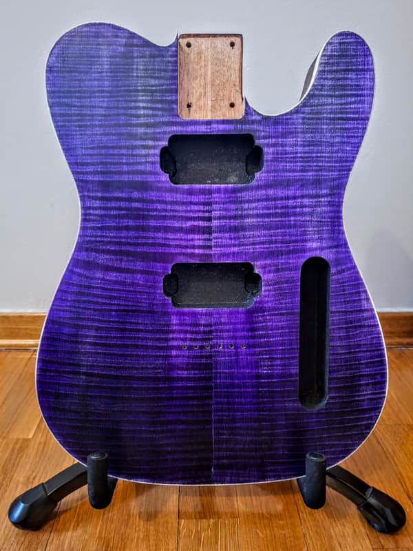 Telecaster Tele Body HH Purple Mahogany and Maple Top | Reverb