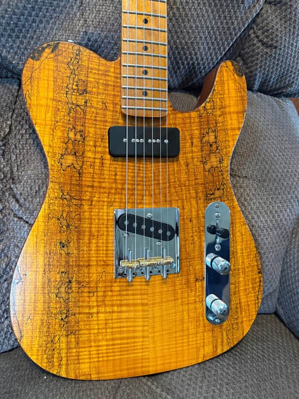Custom Telecaster style with Flamed Spalted Maple top & | Reverb