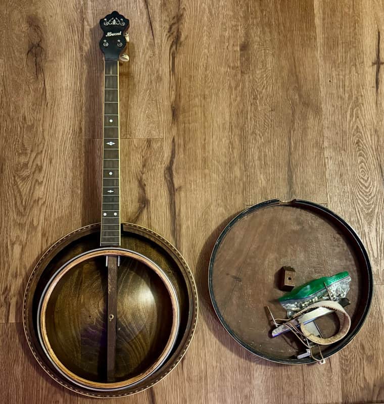 Howard 4 String Banjo Parts Neck Resonator Ring 2 Backs | Reverb