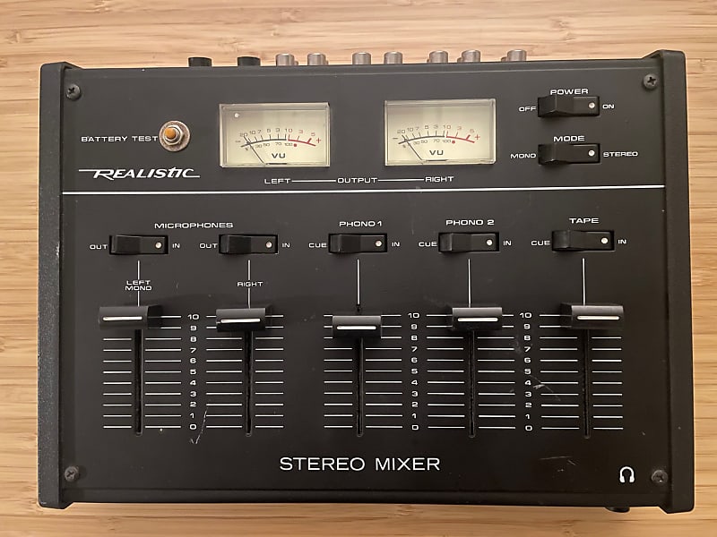Realistic Stereo Mixer 32-1101A 1980's - Black | Reverb