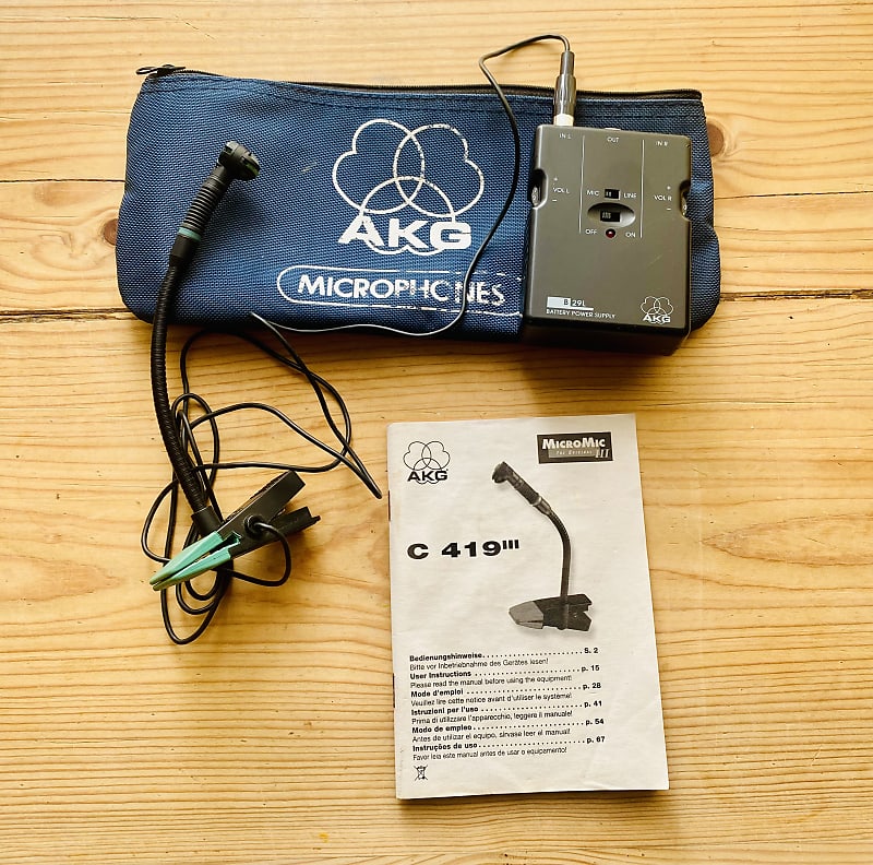 AKG C419 2000 mid - Black green | Reverb