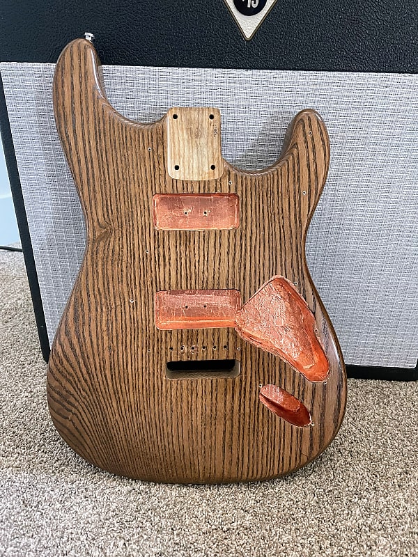 Guitarandbassbuilds P90 swamp ash strat body 2022 - Stain, | Reverb