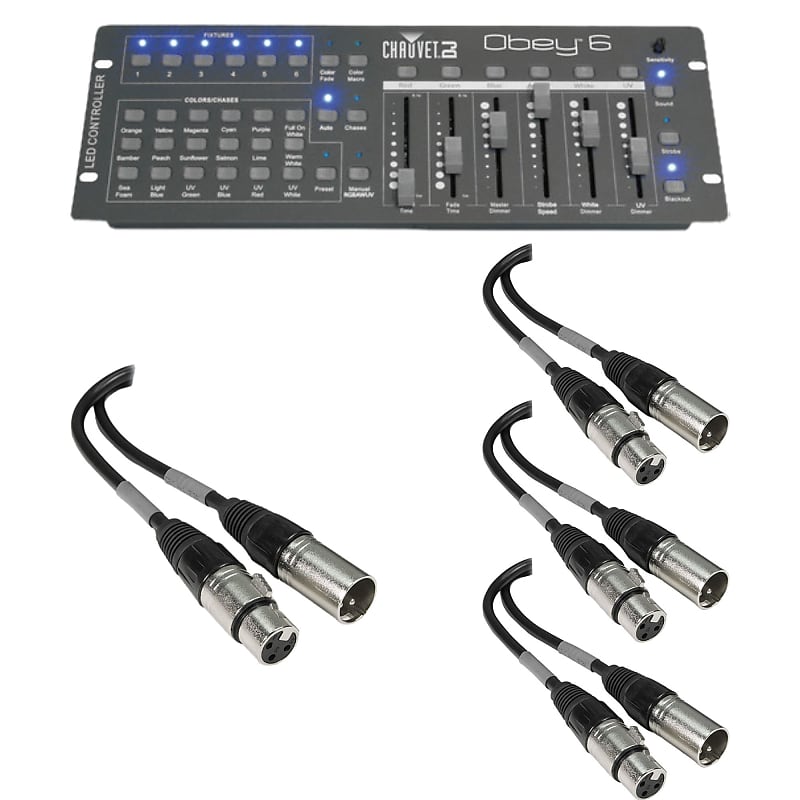 Chauvet DJ Obey 6 36-Ch DMX Lighting Controller with 3x 10' | Reverb