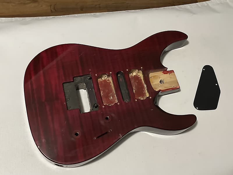 1990's Japan Jackson Performer PS-4 Red Flame Guitar Body | Reverb