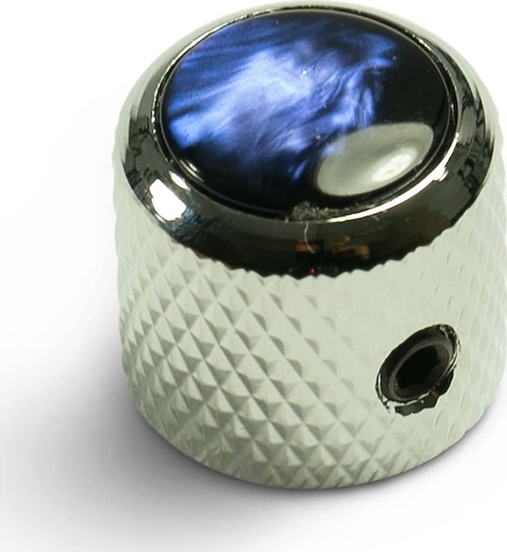 Q-Parts Knobs With Blue Acrylic Pearl Inlay - Mini Dome | Reverb