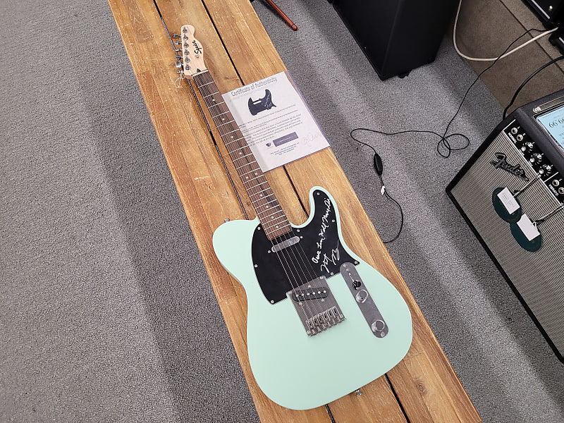 Squier Bullet Telecaster Singned by Mitch Malloy 2019 - Sea | Reverb