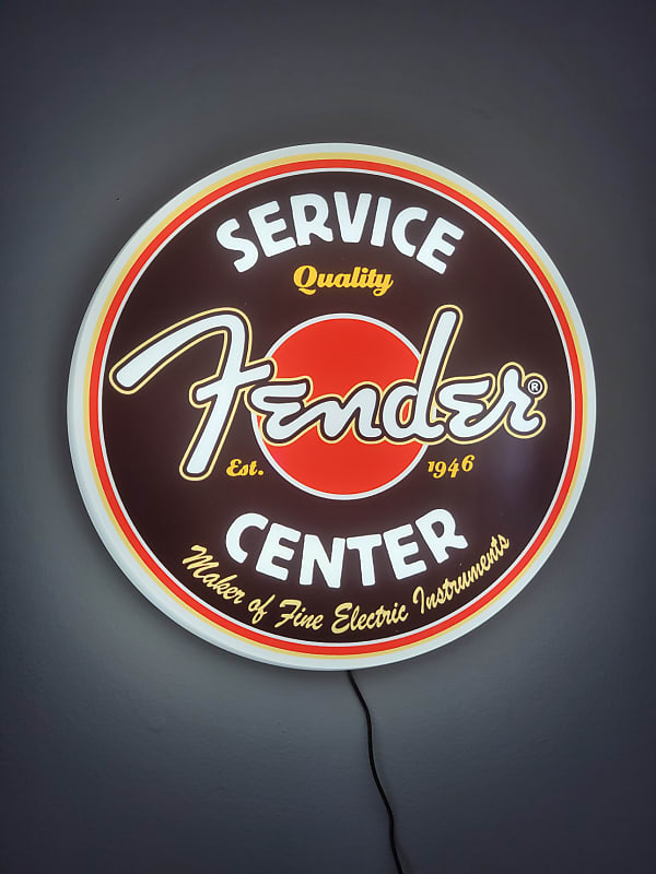 Fender Guitars Dealer Style Light Up Sign Killer Cool Man | Reverb