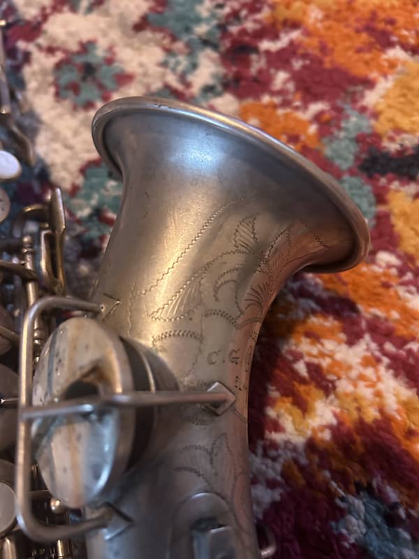 Conn Silver Curved Soprano Saxophone 1921 - Silver with Gold | Reverb