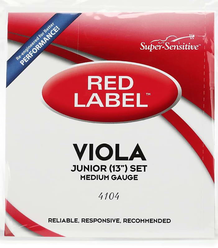 Super-Sensitive 4104 Red Label Viola String Set - 13-inch | Reverb