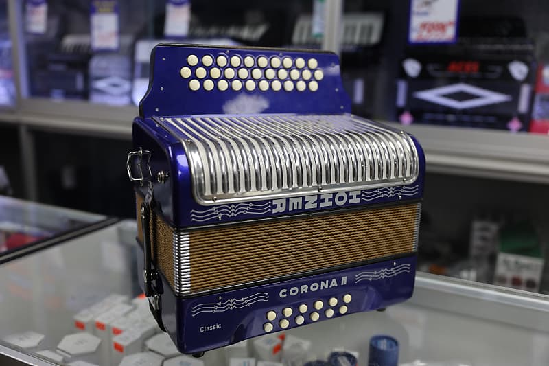 Hohner Corona Classic Accordion - Blue (GCF Key) | Reverb